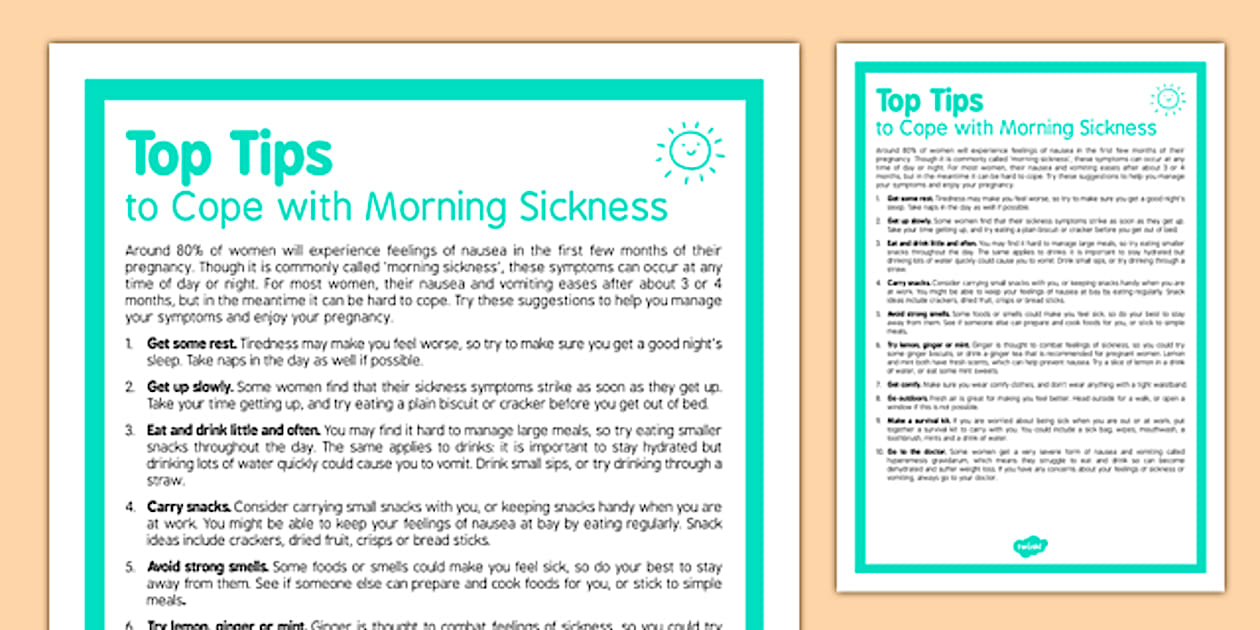 Pregnancy Nausea Tips: How to Ease Morning Sickness - Twinkl