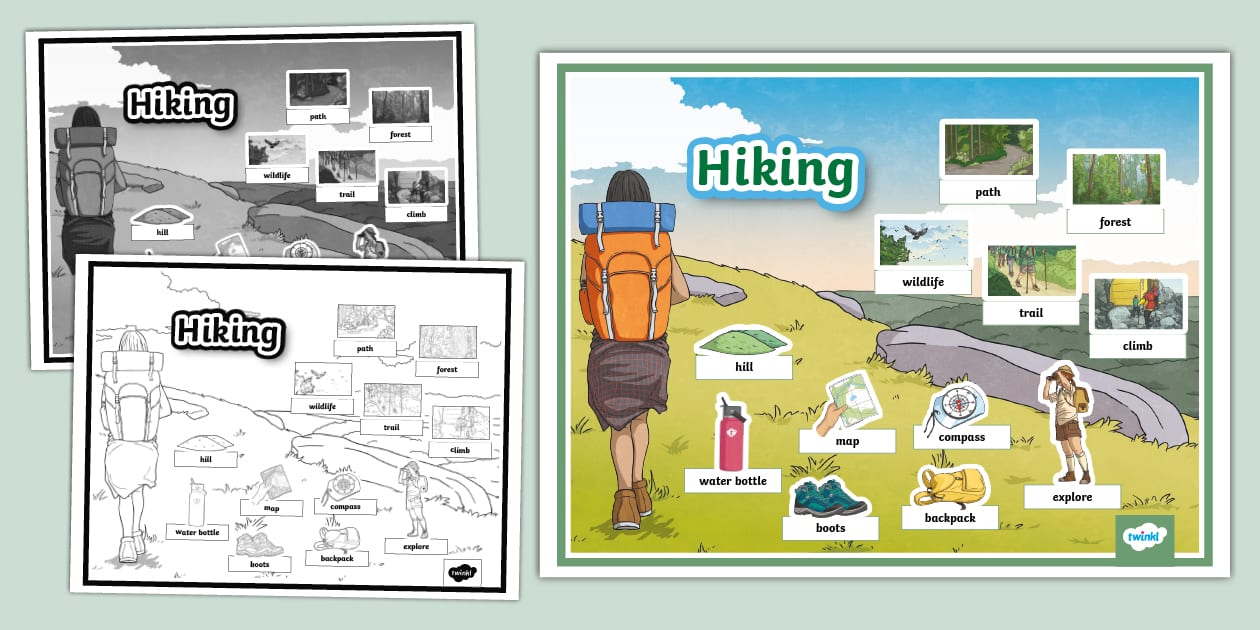 Hiking Word Mat - Twinkl English Language Arts