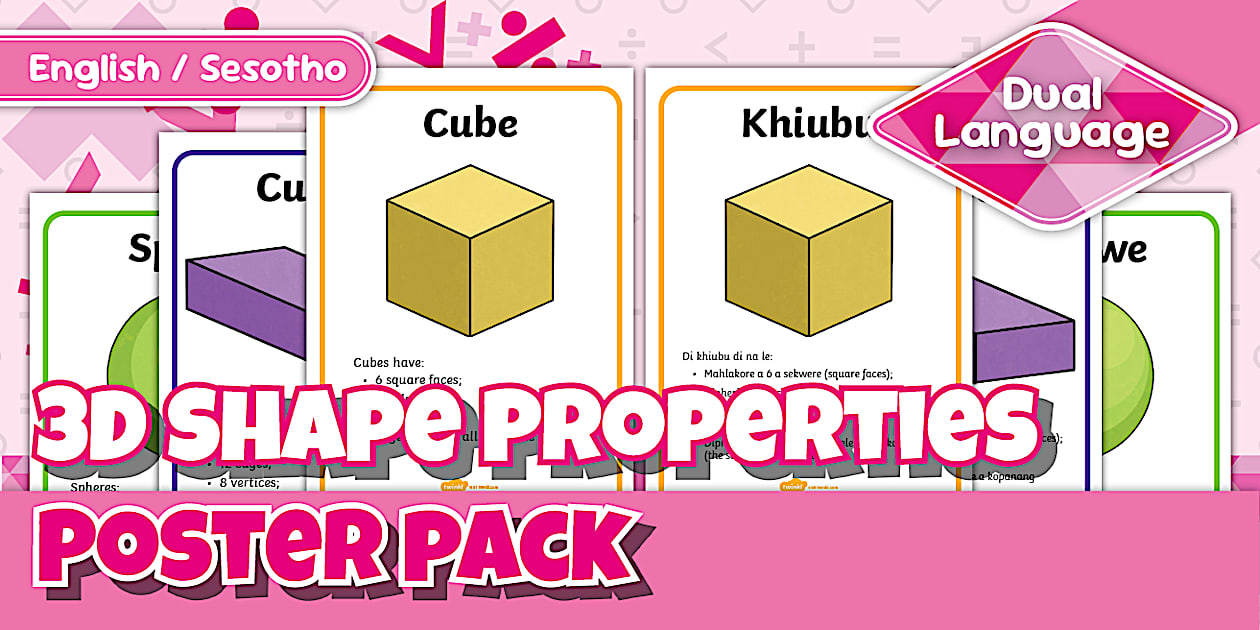 Grade 7 Maths - Term 3 - 3D Shape Properties - Sesotho/Eng