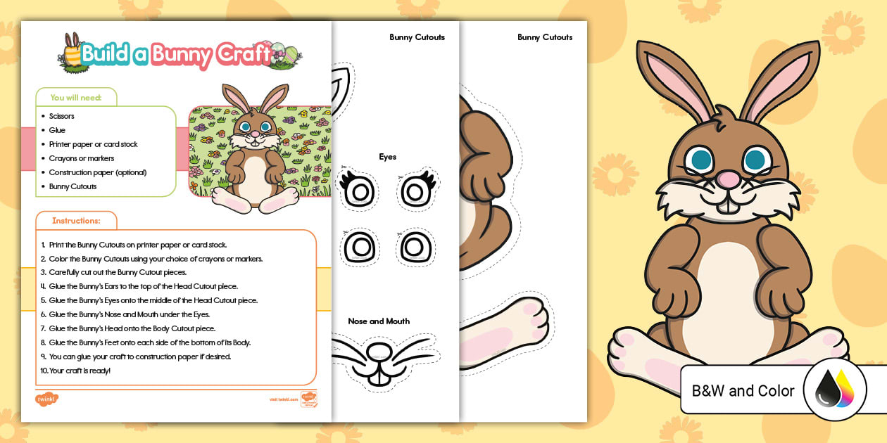 Build a Bunny Craft (teacher made) - Twinkl