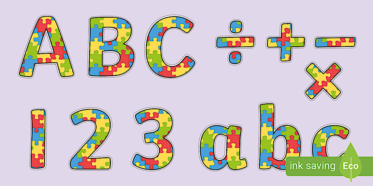 We All Fit Together Jigsaw Puzzle Themed Display Lettering