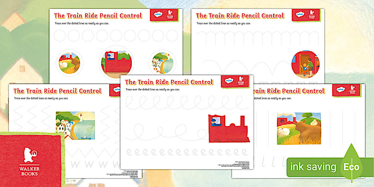 FREE! - The Train Ride Pencil Control Sheets - Twinkl