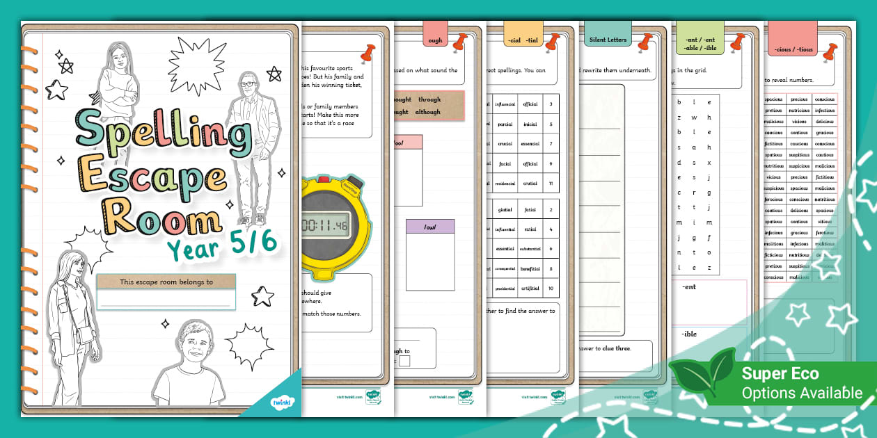 Year 5/6 Spelling Escape Room