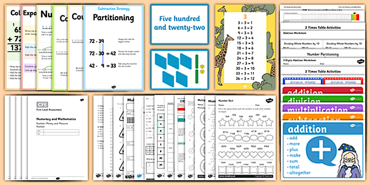 CfE Mathematics-First Level- Number and Number Processes Resource Pack