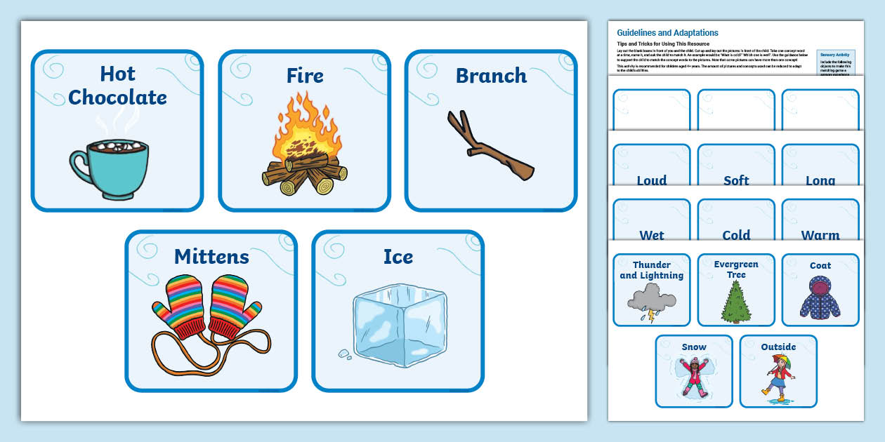 Winter Concepts Matching Game (teacher made) - Twinkl