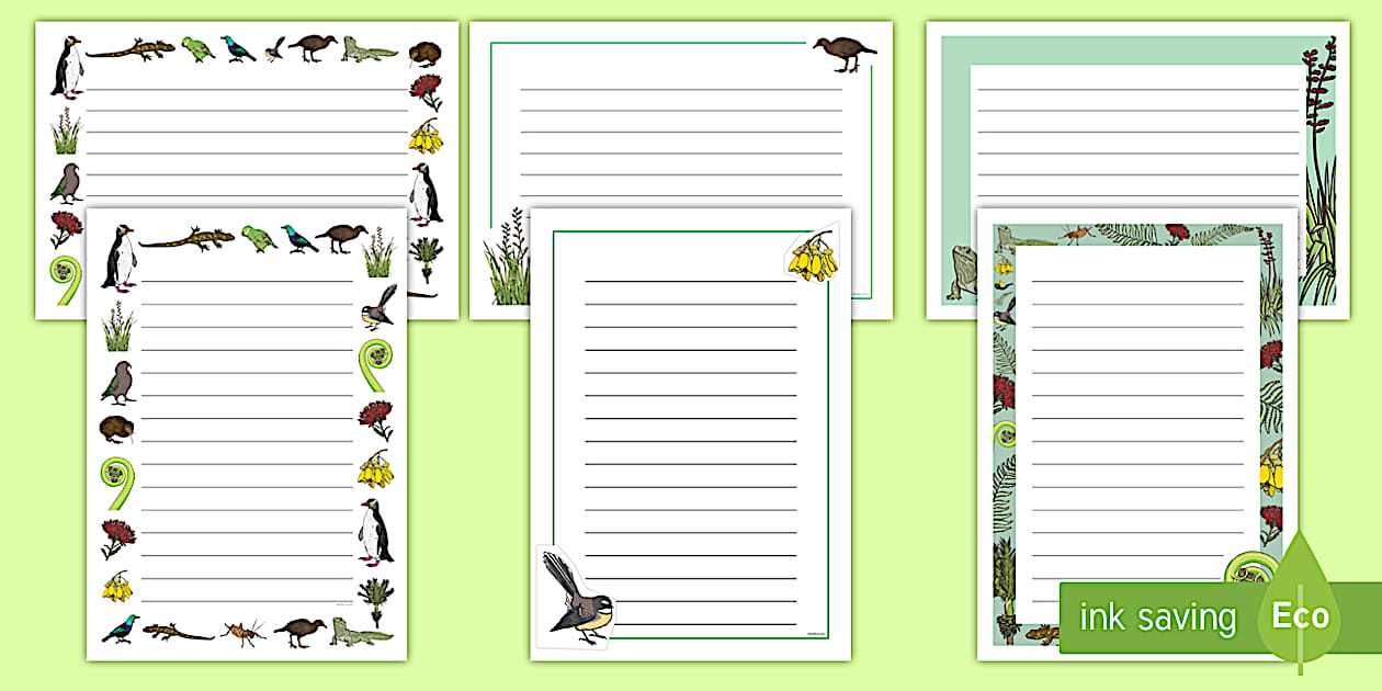 Editable New Zealand Native Flora and Fauna Page Border Pack