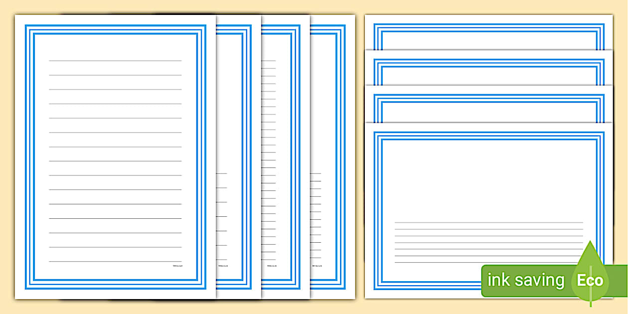 Editable Blue And White Stripes Page Borders (teacher made)
