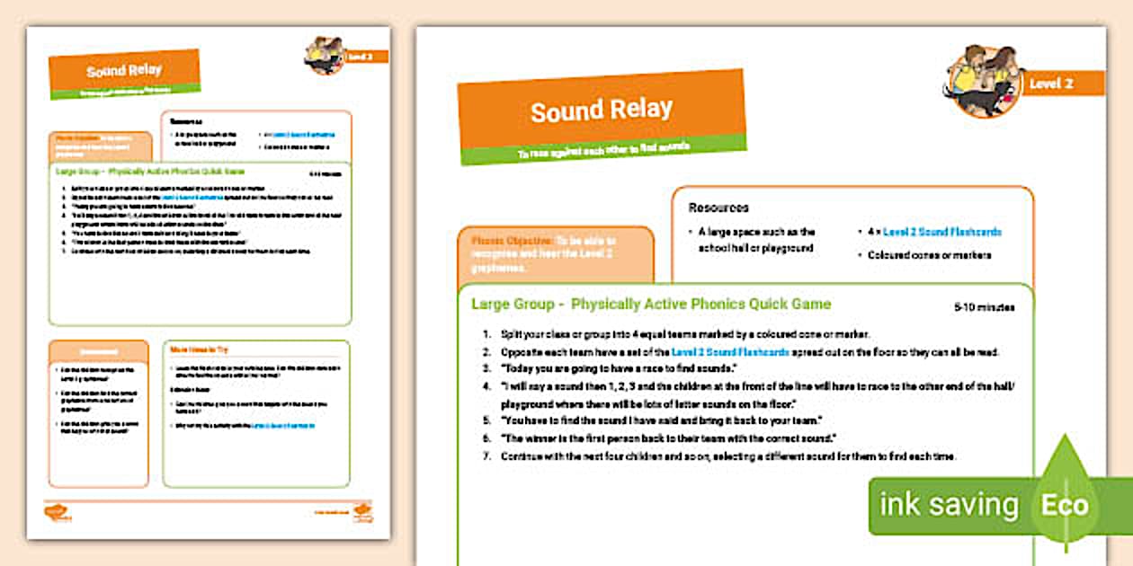 Level/Phase 2 Active Phonics Quick Game: Sound Relay