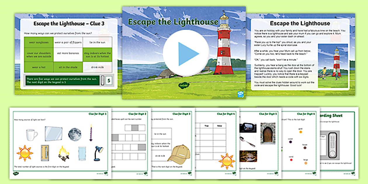 Year 3 Light Escape the Room Game (Hecho por educadores)