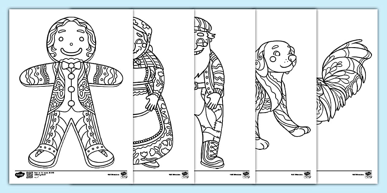 The Gingerbread Man Colouring Pages - Twinkl
