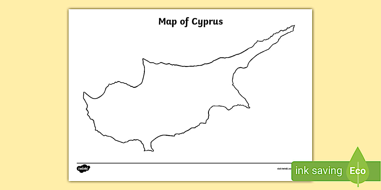 Cyprus Map Colouring Page (teacher made) - Twinkl