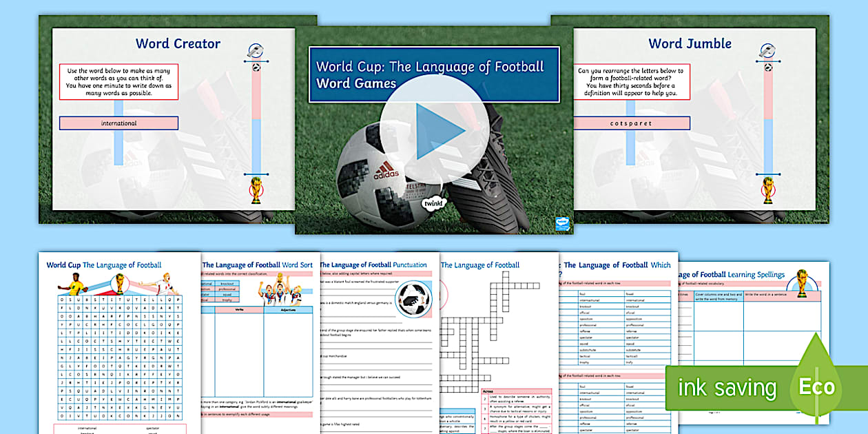 The Language of Football SPaG Activity Pack - Twinkl