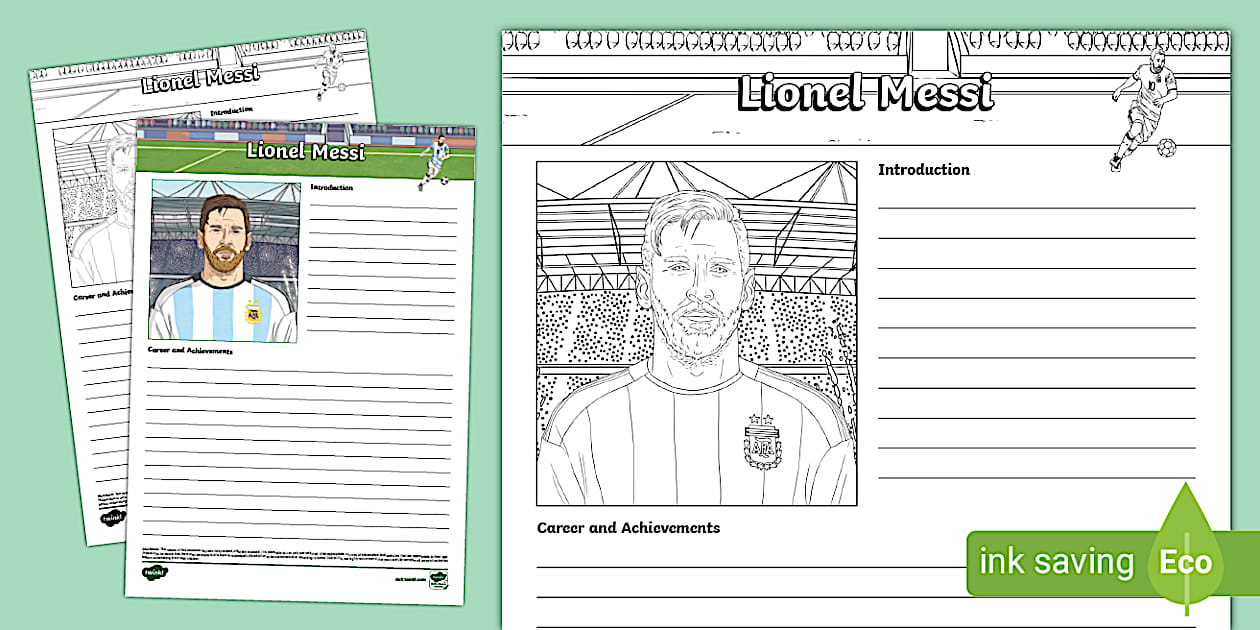 Lionel Messi Biography Template - Twinkl