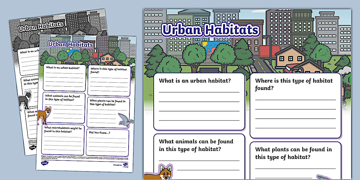 Urban Habitats Fact File Template - Science (Teacher-Made)