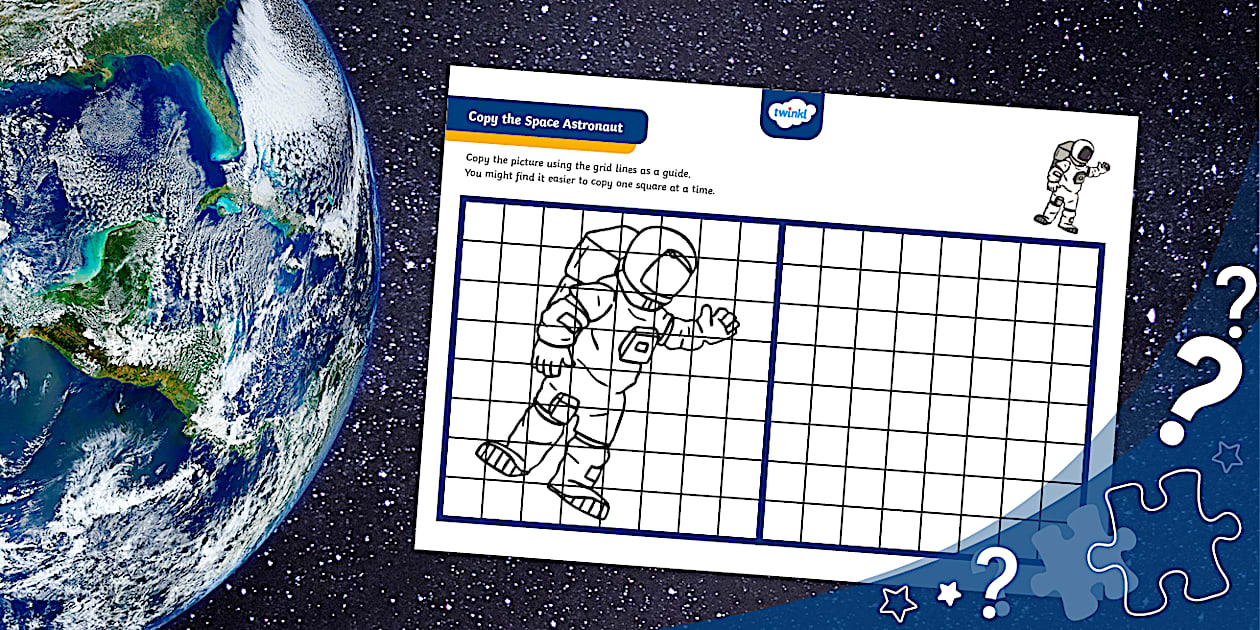 Copy the Space Astronaut Puzzle - Kids Puzzles - Twinkl