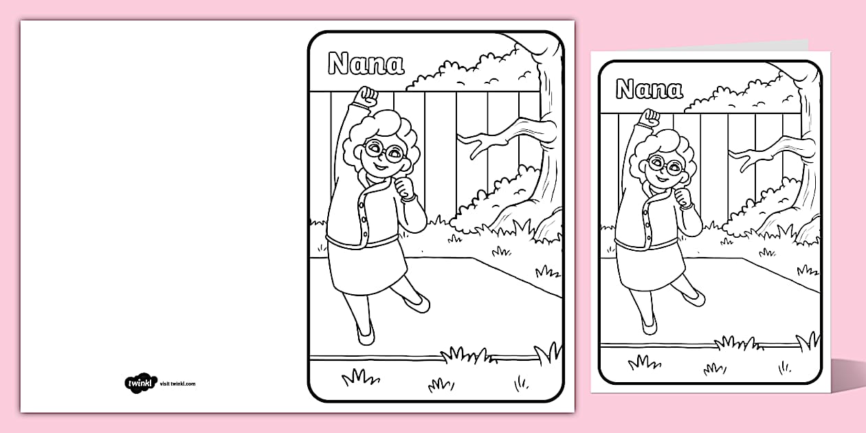 Nana Colouring Mother's Day Card (teacher made) - Twinkl