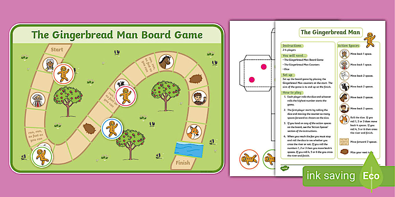 Editable The Gingerbread Man Board Game - Twinkl