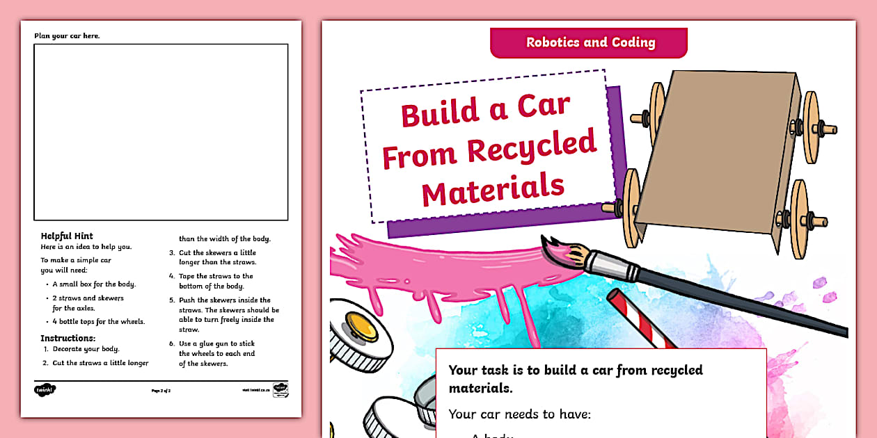 Robotics and Coding – Build a Car from Recycled Materials.