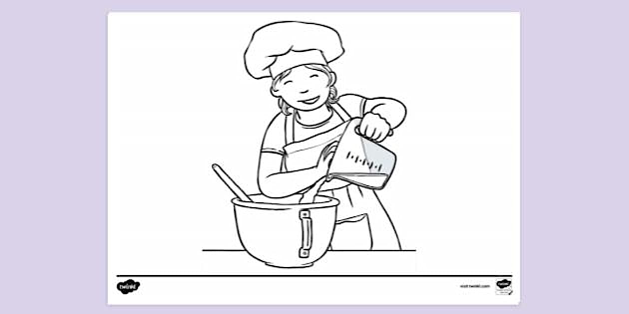 Pouring Water In a Bowl - Colouring Sheet (teacher made)
