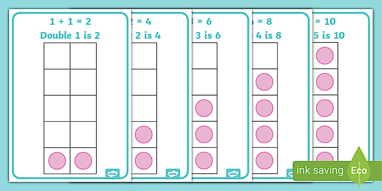 👉 Pair-Wise Ten-Frame Doubles to 10 Posters - Twinkl