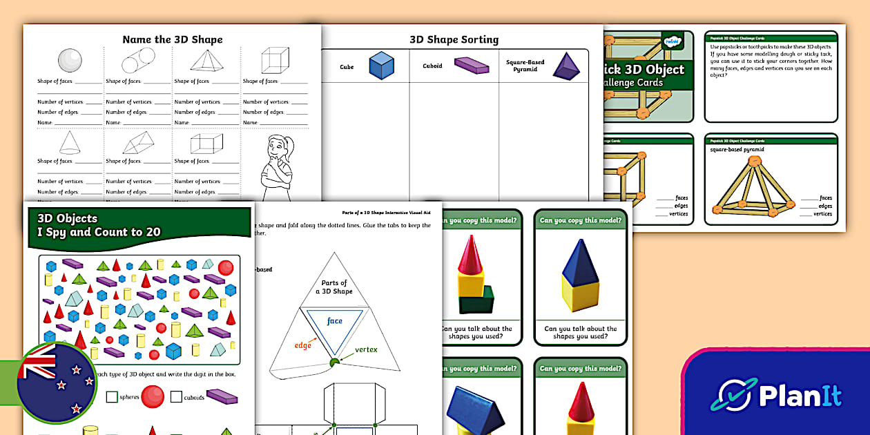 Phase 1 Space: 3D Shapes Supporting Activity Pack - Twinkl