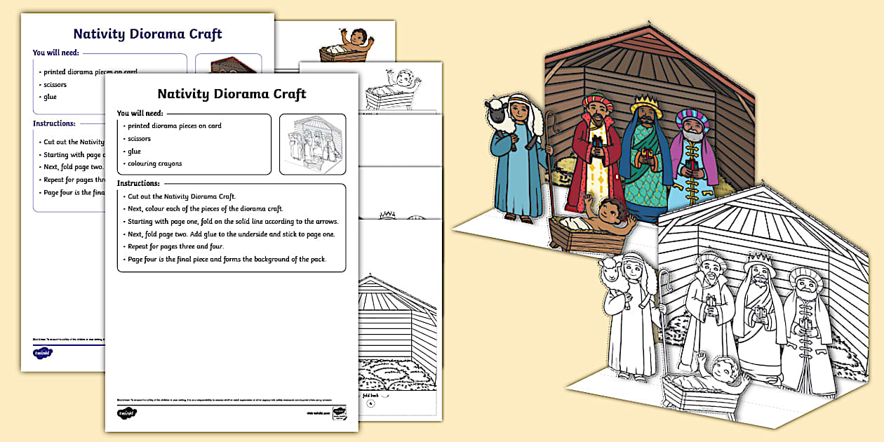 Nativity Diorama Craft (teacher made) - Twinkl