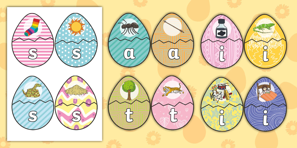 SATPIN Easter Egg Matching Activity (teacher made) - Twinkl
