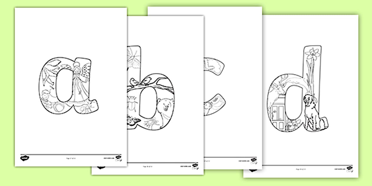 Lowercase Alphabet Themed Mindfulness Colouring Sheets