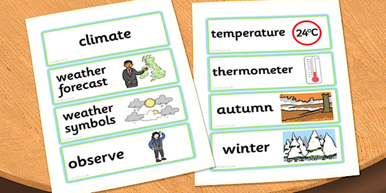 Wonderful Weather Word Cards (Teacher-Made) - Twinkl