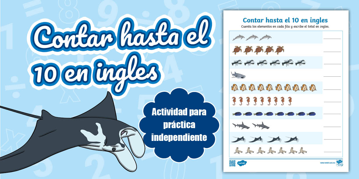 Hoja de actividad: Contar hasta el 10 en ingles