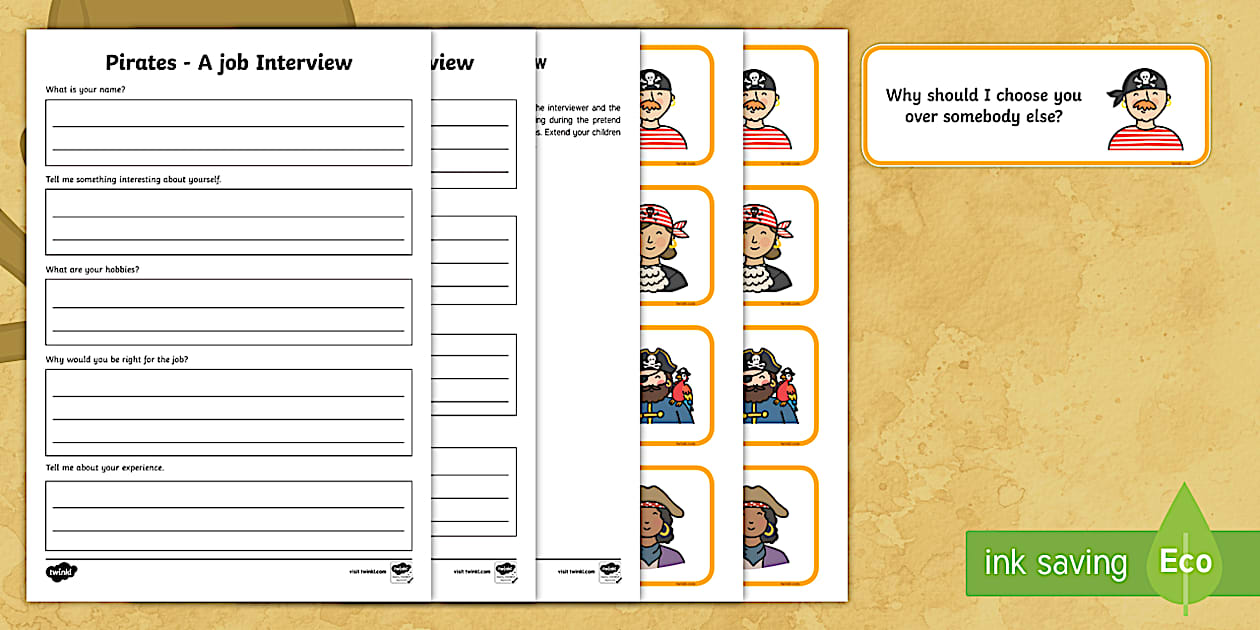 KS1 Pirate Job Interview Activity (teacher made) - Twinkl