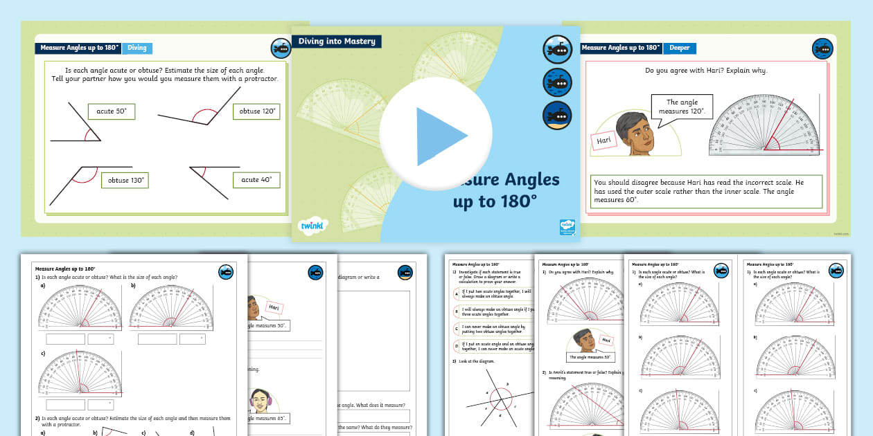 Y5 DiM: Step 4 Measure Angles up to 180° Teaching Pack