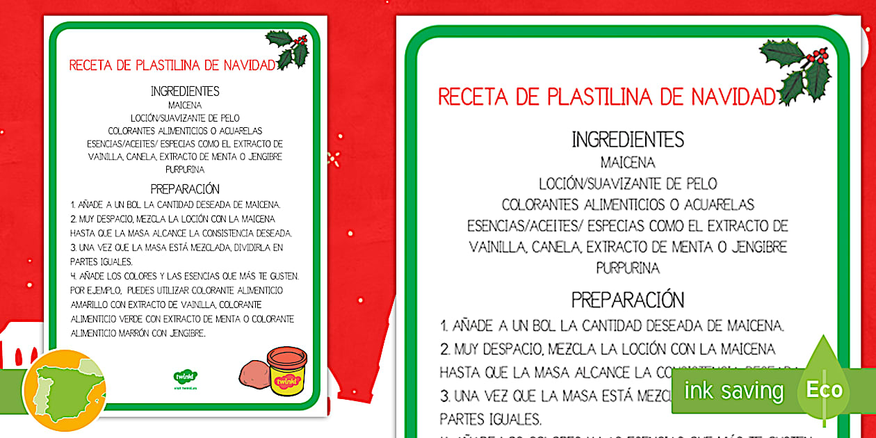 Receta: Plastilina de Navidad (teacher made) - Twinkl