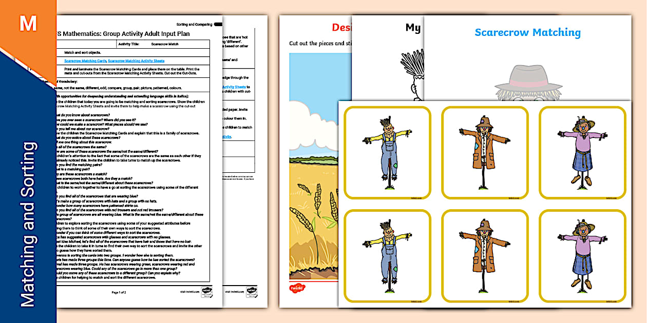 EYFS Maths Scarecrow Match Plan and Resource Pack - Twinkl