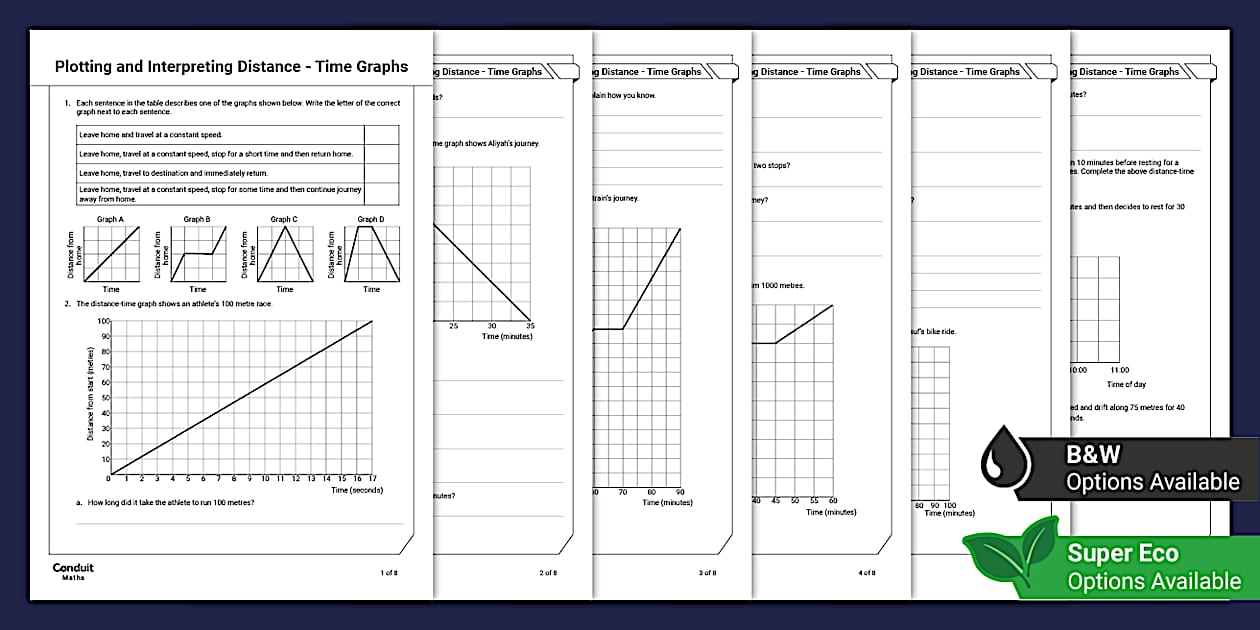 Plotting And Interpreting Distance Time Graphs Activity Sheet