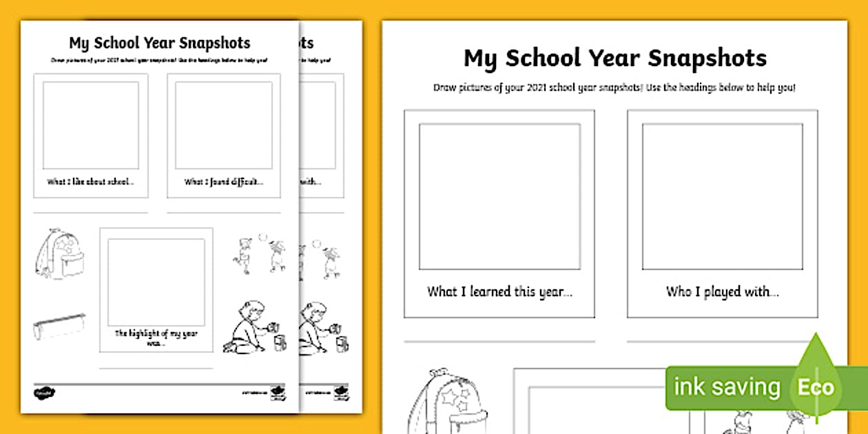 My School Year Snapshot Worksheet / Worksheet (teacher made)