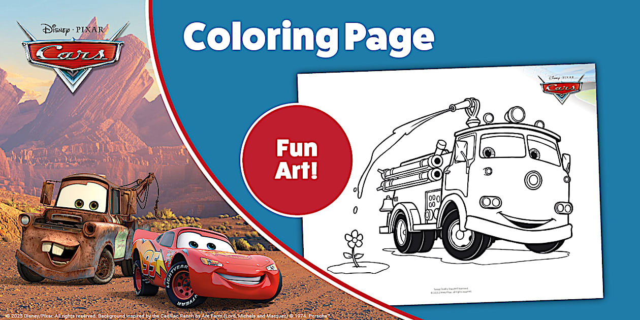 Cars: Red Coloring Page