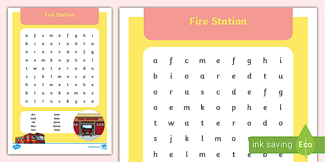 Fire Truck Word Search - EYLF (teacher made) - Twinkl