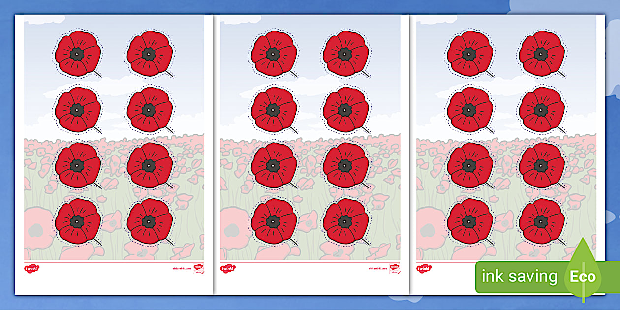 Scotland Remembrance Day Poppy Cut-Outs (teacher made)