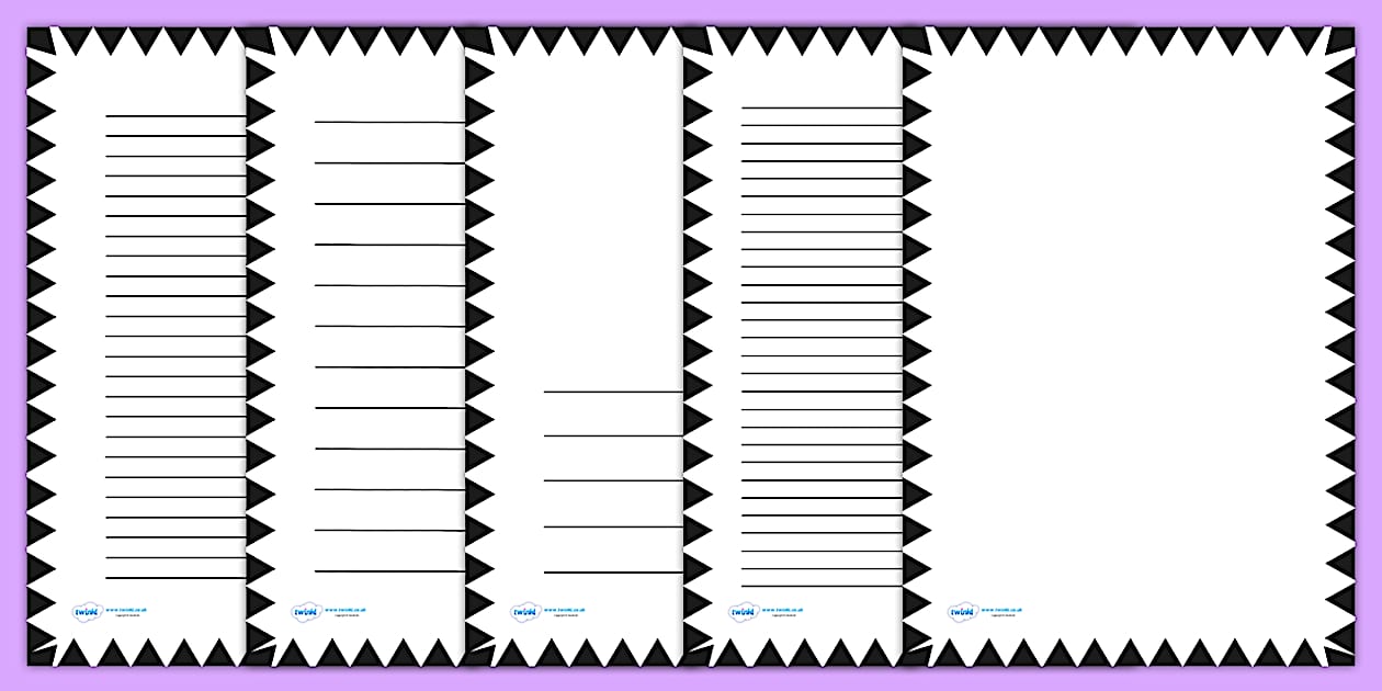 Editable Black Zig Zag Page Borders (teacher made) - Twinkl