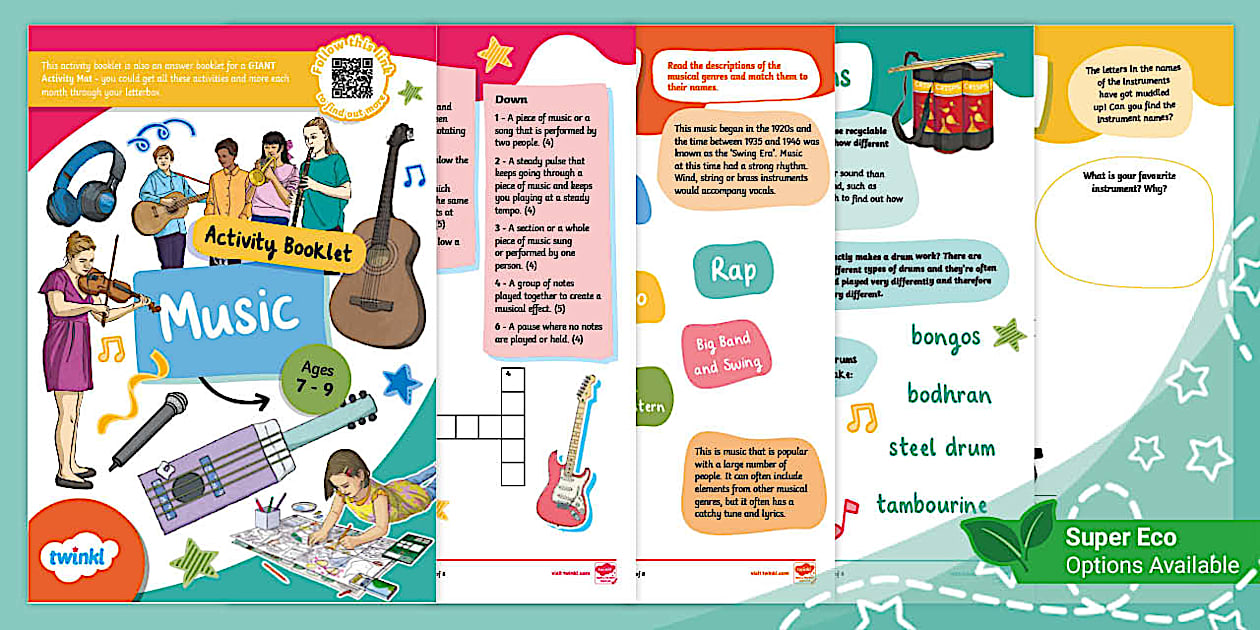 👉 Music Activity Booklet 7 to 9 years (teacher made)