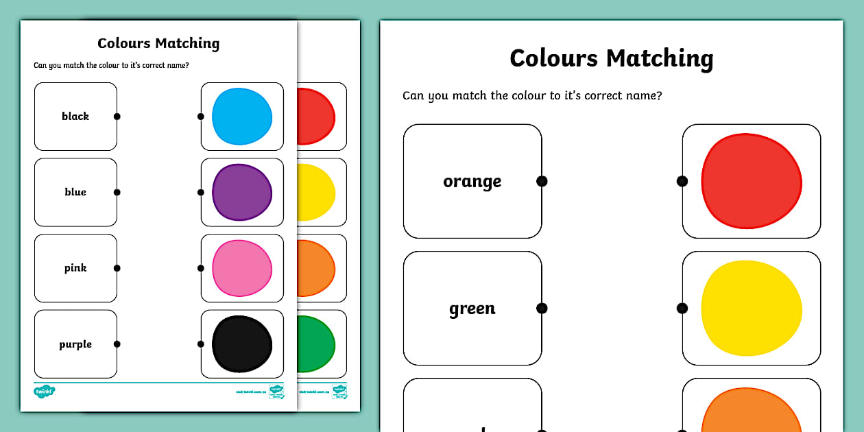 Colours Matching Worksheet - Twinkl Colours (teacher made)