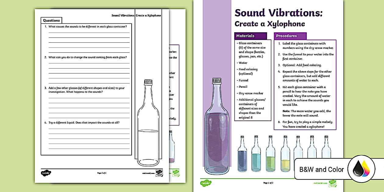 Sound Vibrations: Create a Xylophone Science Investigation for 6th-8th ...