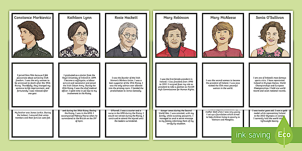 Women in Irish History Matching Cards