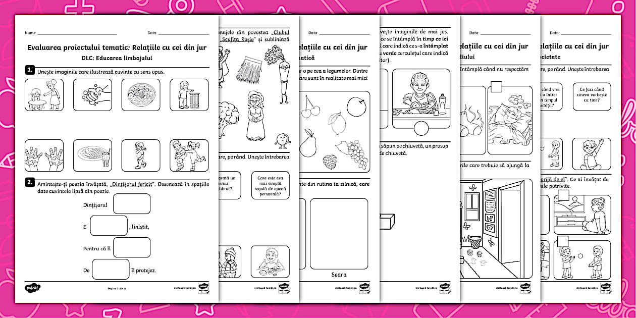 Evaluarea proiectului tematic „Totul despre mine” grupa mare