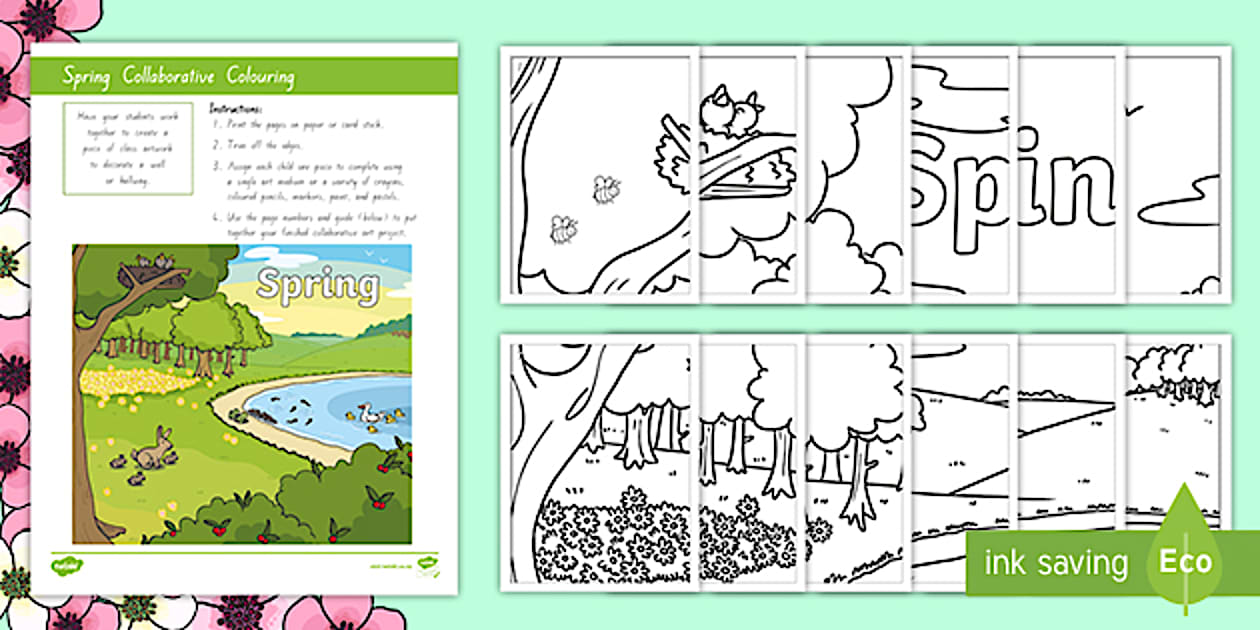 Spring Collaborative Art Pack (teacher made) - Twinkl