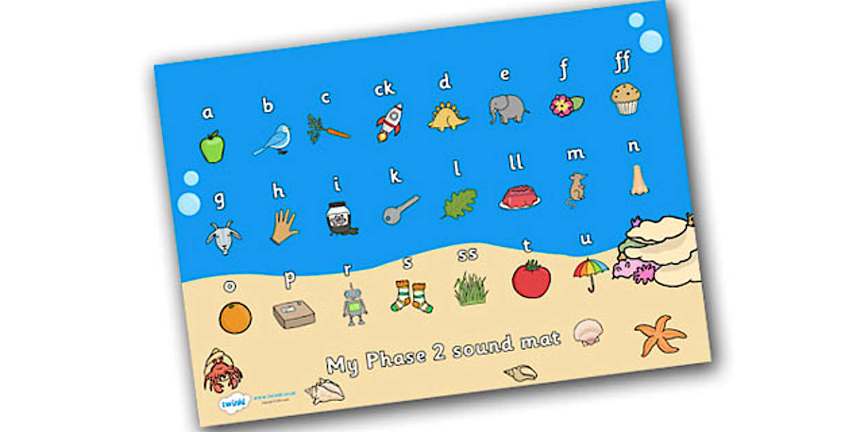 Cursive Under the Sea Themed Sound Mat Phase 2 - Twinkl