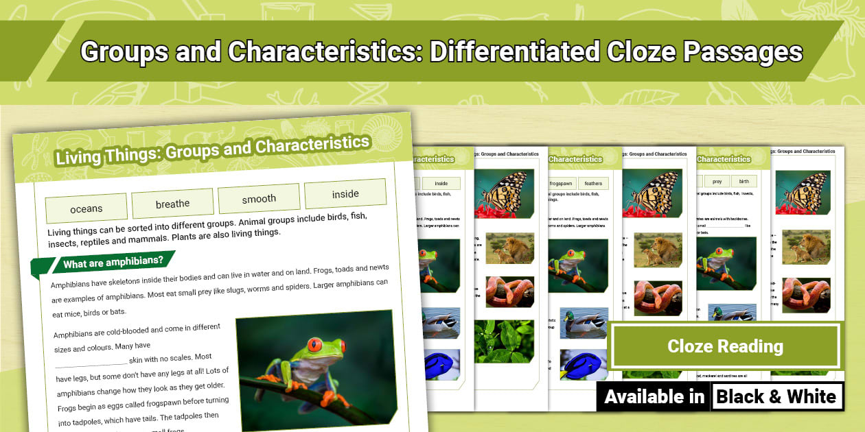 Differentiated Cloze Passages for Living Things