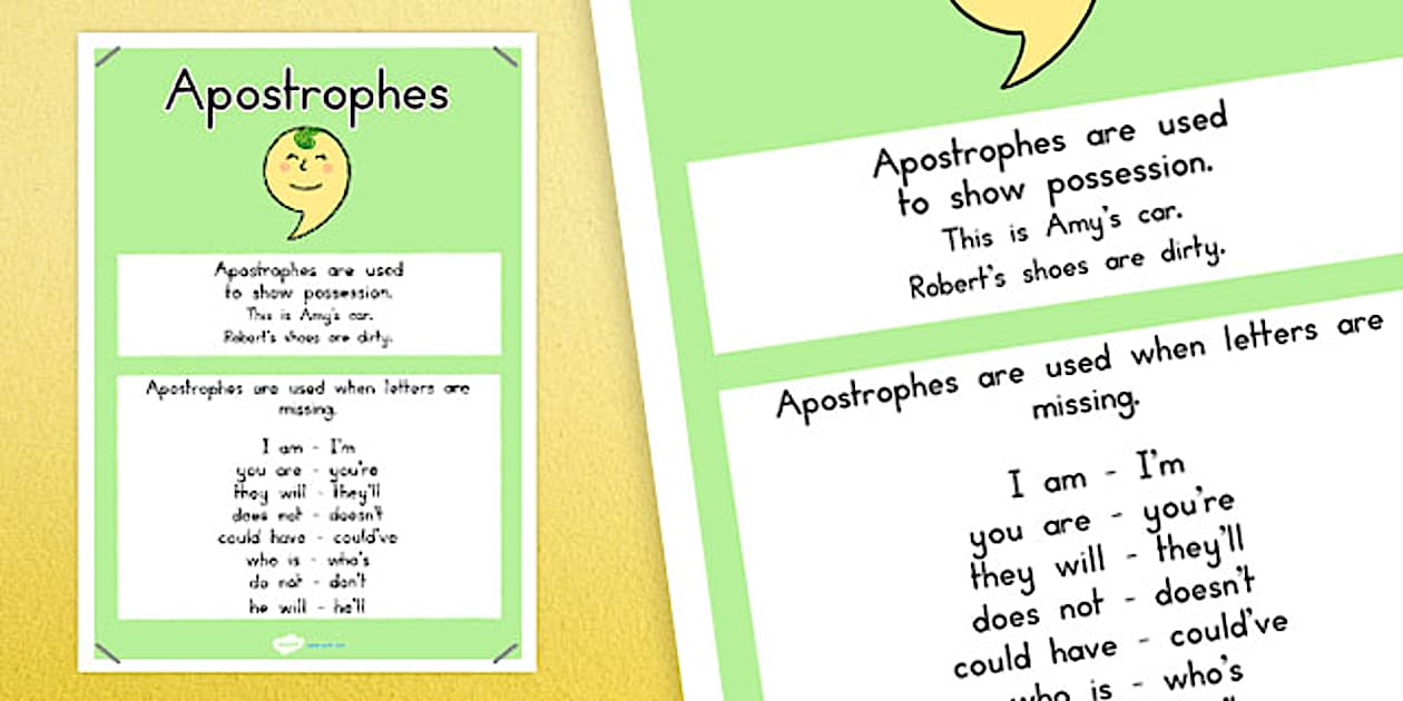 Apostrophes Punctuation Poster (teacher made) - Twinkl