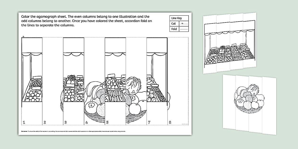 Fruit and Vegetables Agamograph (teacher made) - Twinkl